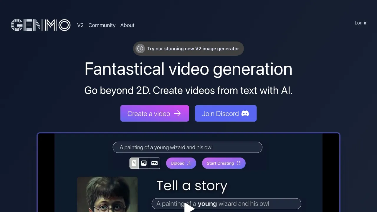Genmo AI: Create Videos, Images, and 3D Models Easily | Creati.ai
