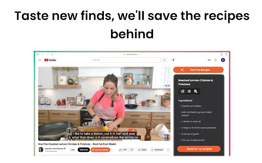 Get The Recipe - Convert Cooking Videos into Text Recipes | Creati.ai