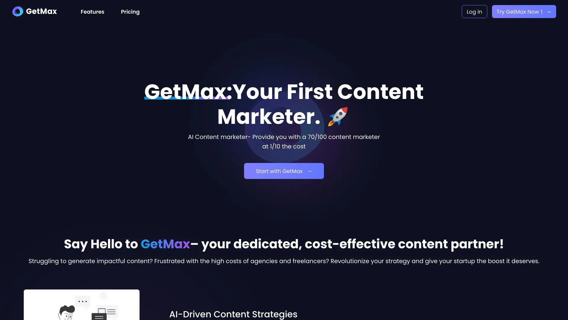 GetMax: AI-Powered Content Marketing for Startups | Creati.ai