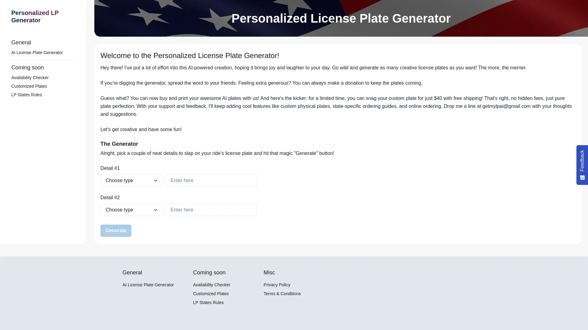 AI Personalized License Plate Generator | Creati.ai