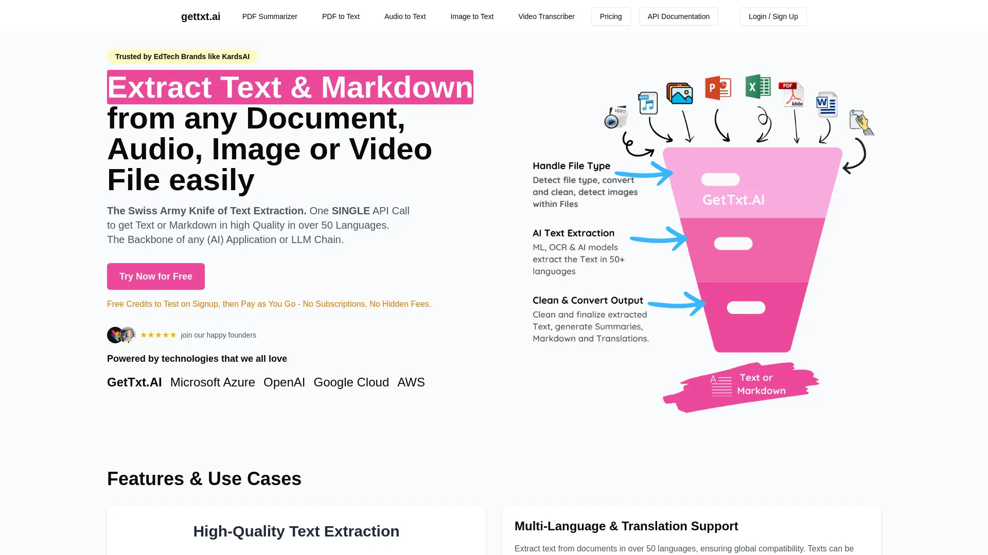 GetTxt.AI: High-Quality Text Extraction and Summarization | Creati.ai