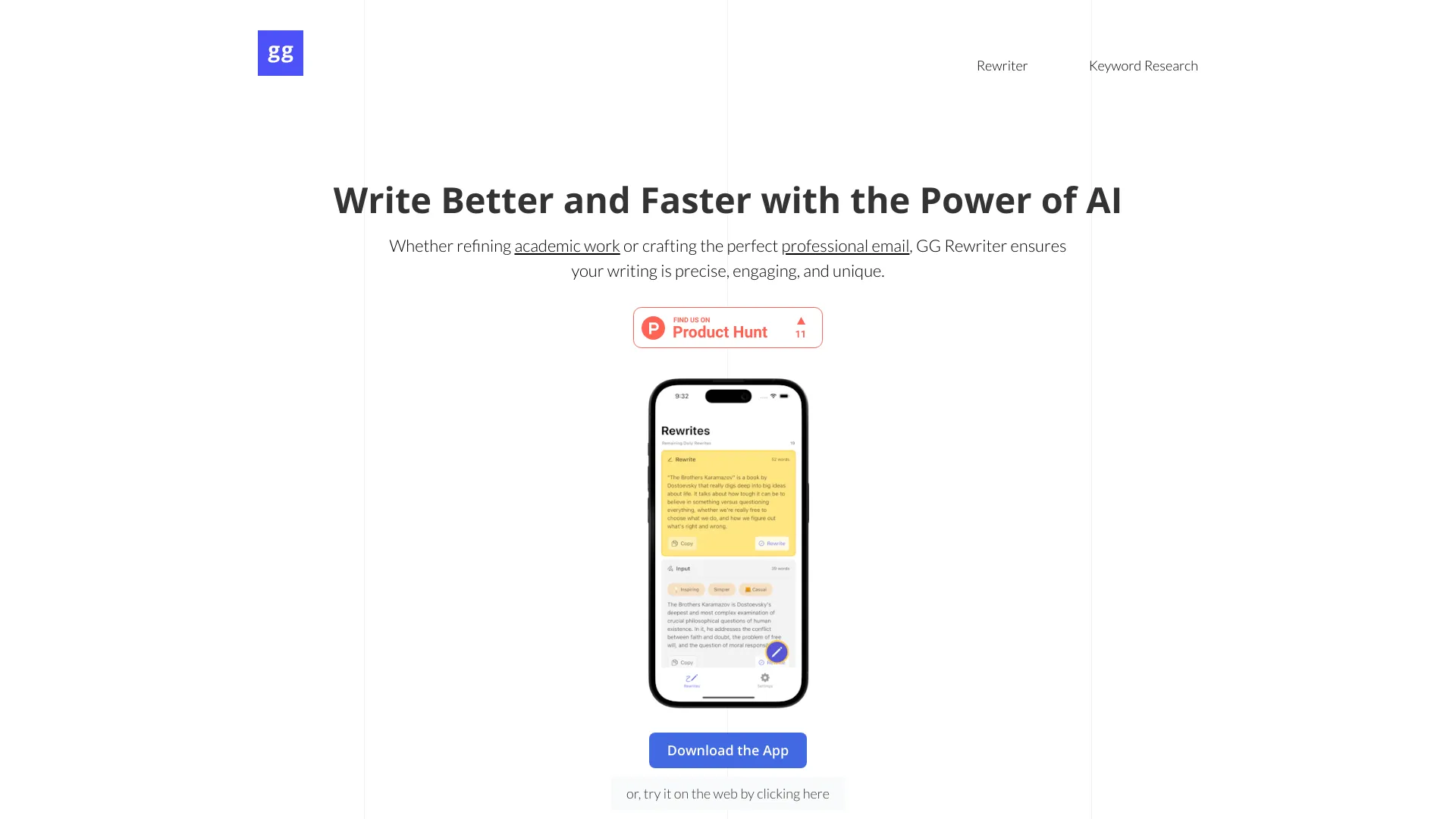 AI-Powered Writing Enhancement | GG Rewriter | Creati.ai