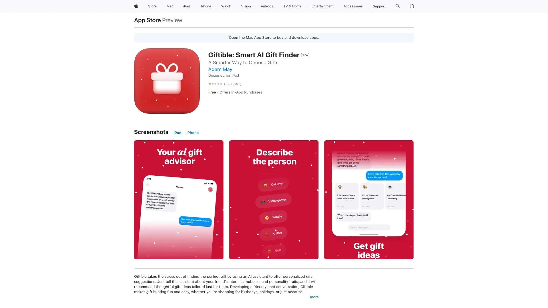 Giftible: The Smart AI Gift Finder for Thoughtful Gifts | Creati.ai