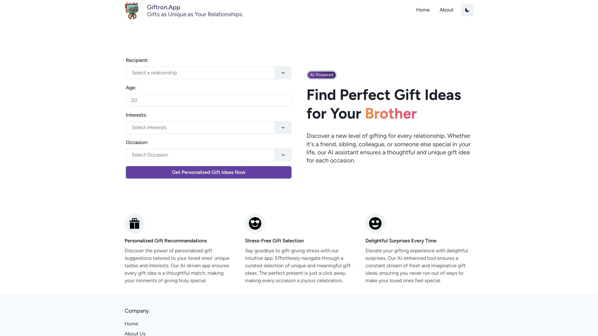 Giftron: AI-Powered Personalized Gift Finder | Creati.ai