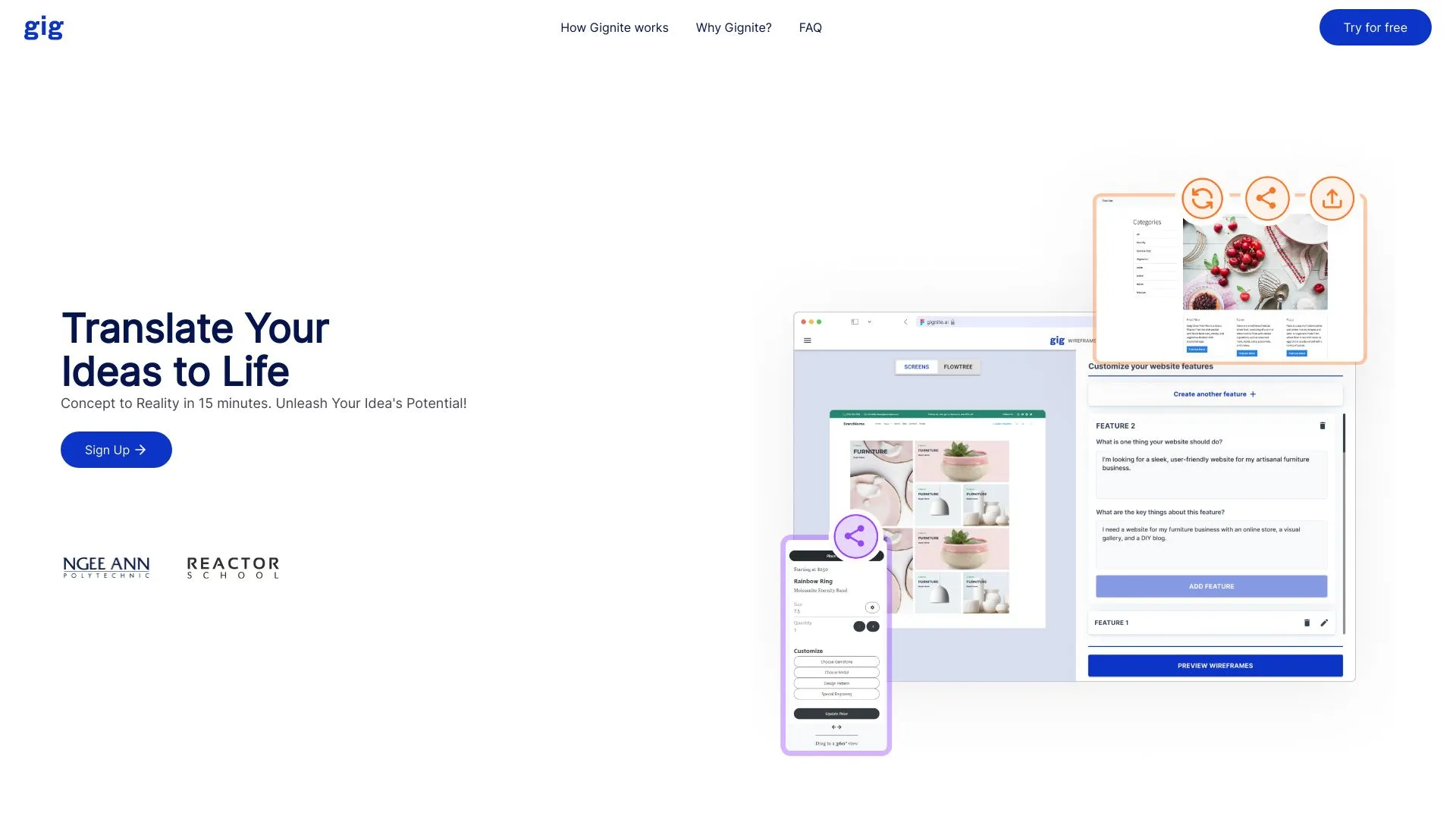 Gignite.ai - AI-powered MVP Builder | Creati.ai