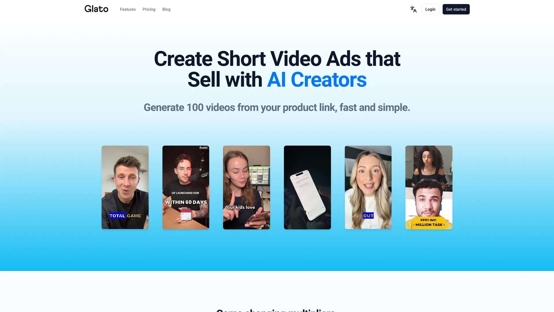 Glato AI: Effortlessly Create Short Video Ads with AI | Creati.ai