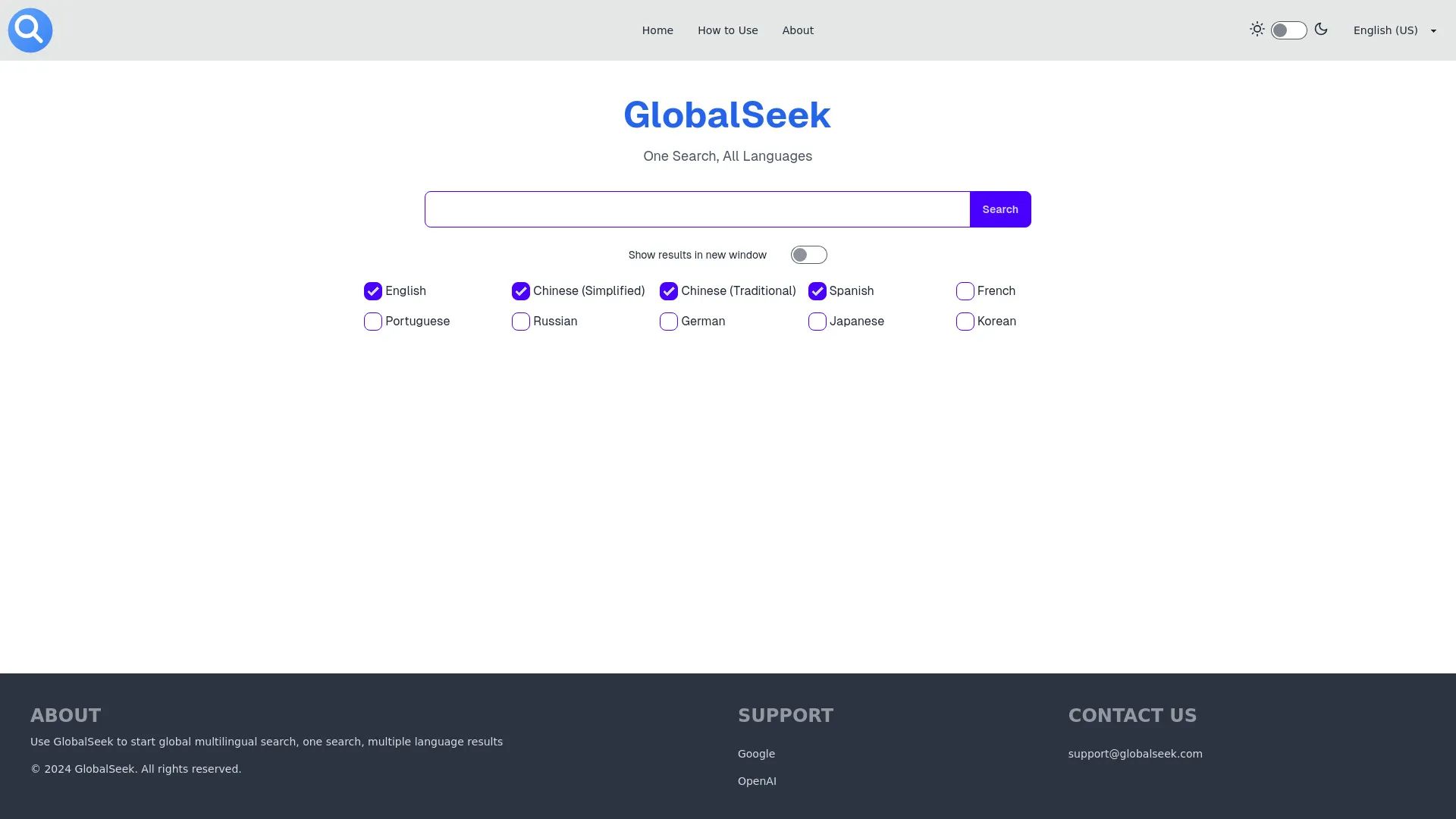 GlobalSeek - Comprehensive Cross-language Search Engine | Creati.ai
