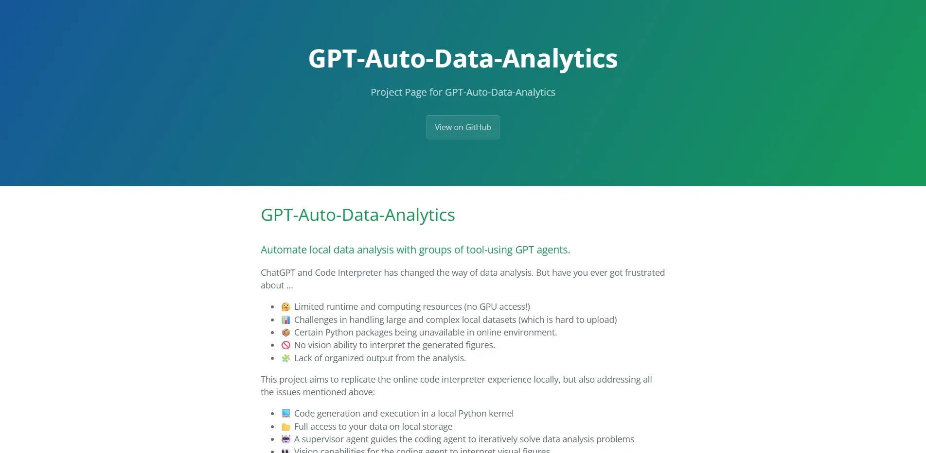 GPT Auto Data Analytics – Kit de ferramentas de análise de dados automatizada AI | Creati.ai