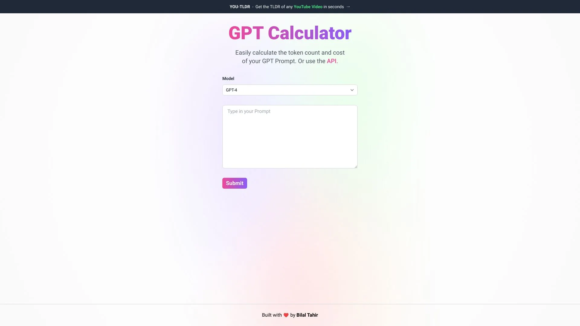 Calculadora GPT - Estimativa fácil de custos de prompts GPT | Creati.ai