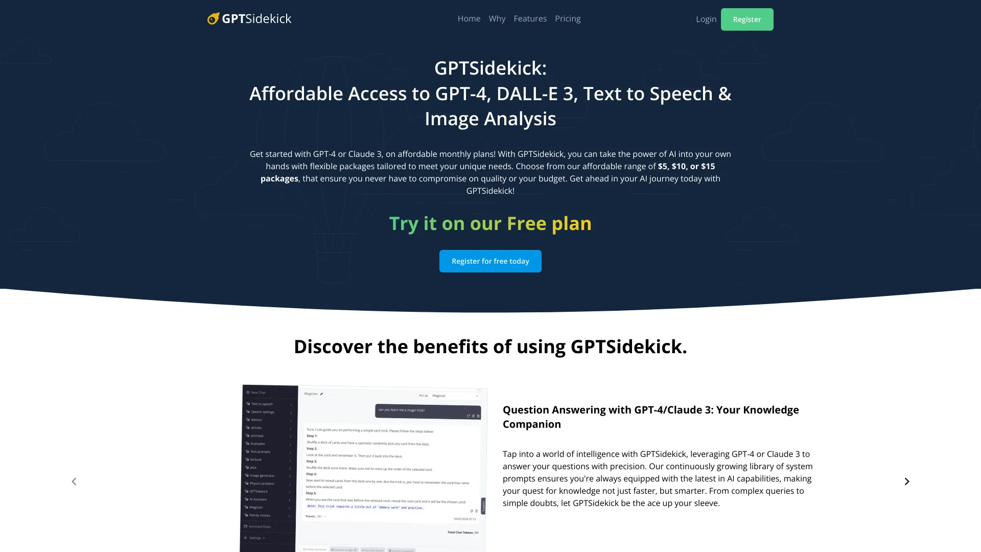 GPTSidekick: Advanced AI Tools for Image, Text, and PDF Analysis | Creati.ai