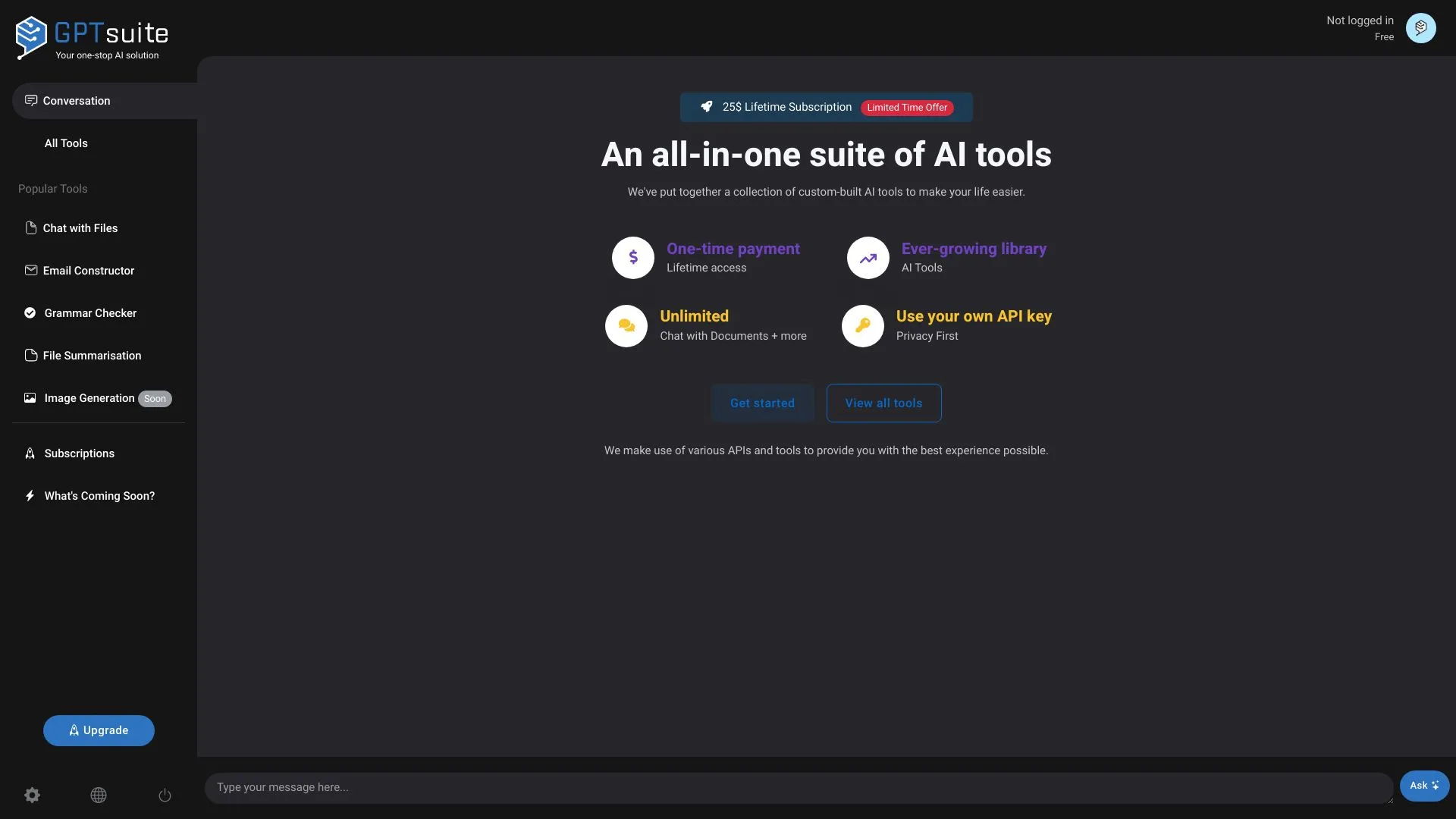 GPTsuite: All-in-One AI Toolkit for Every Task | Creati.ai
