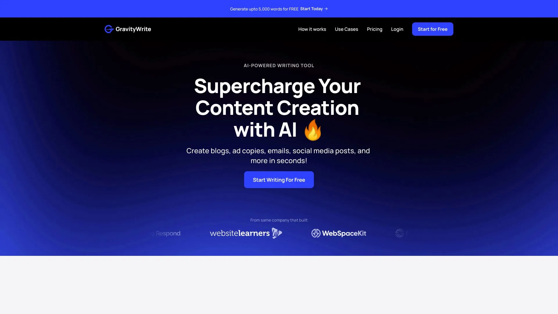 GravityWrite: AI Writing Assistant for High-Quality Content | Creati.ai