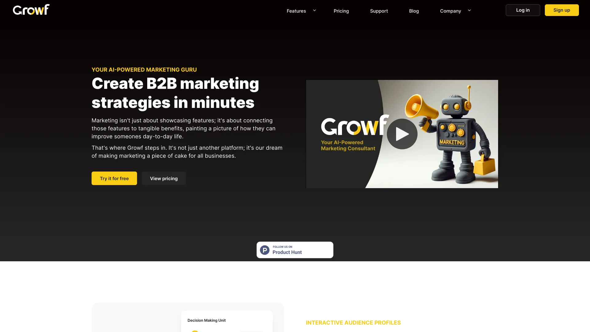 Growf: AI-Powered B2B Marketing Platform | Creati.ai