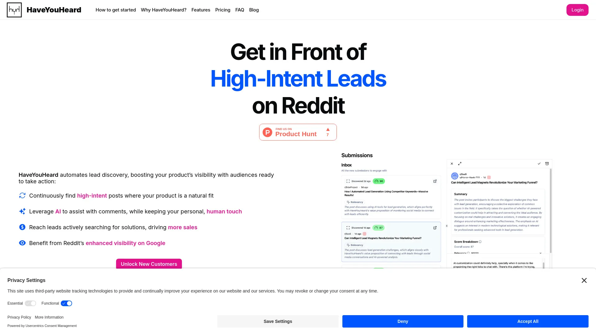 Automate Reddit Lead Discovery with HaveYouHeard | Creati.ai