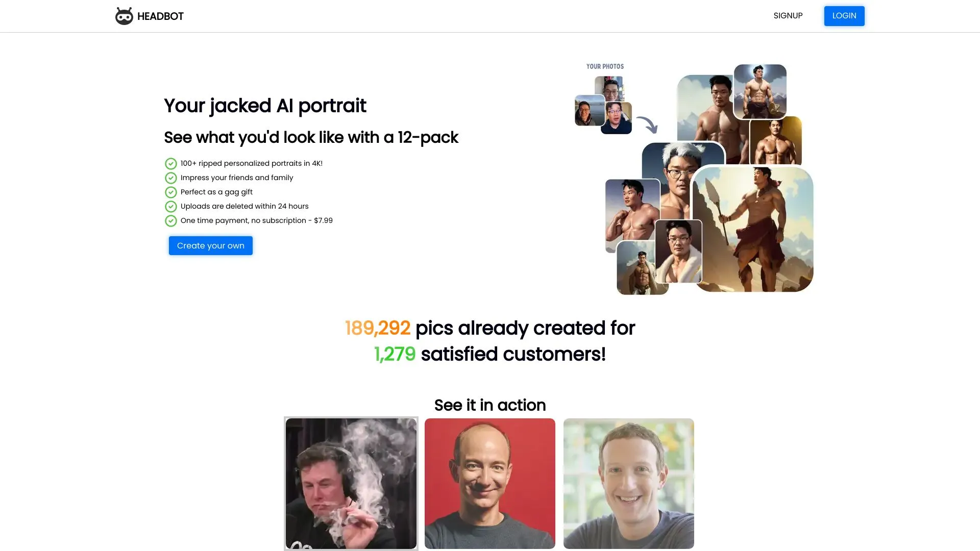 Headbot - AI-Powered Buff Portrait Generator | Creati.ai