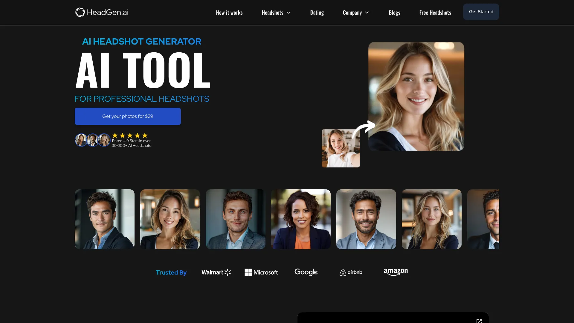 Retratos Profesionales de IA - HeadGen AI | Creati.ai