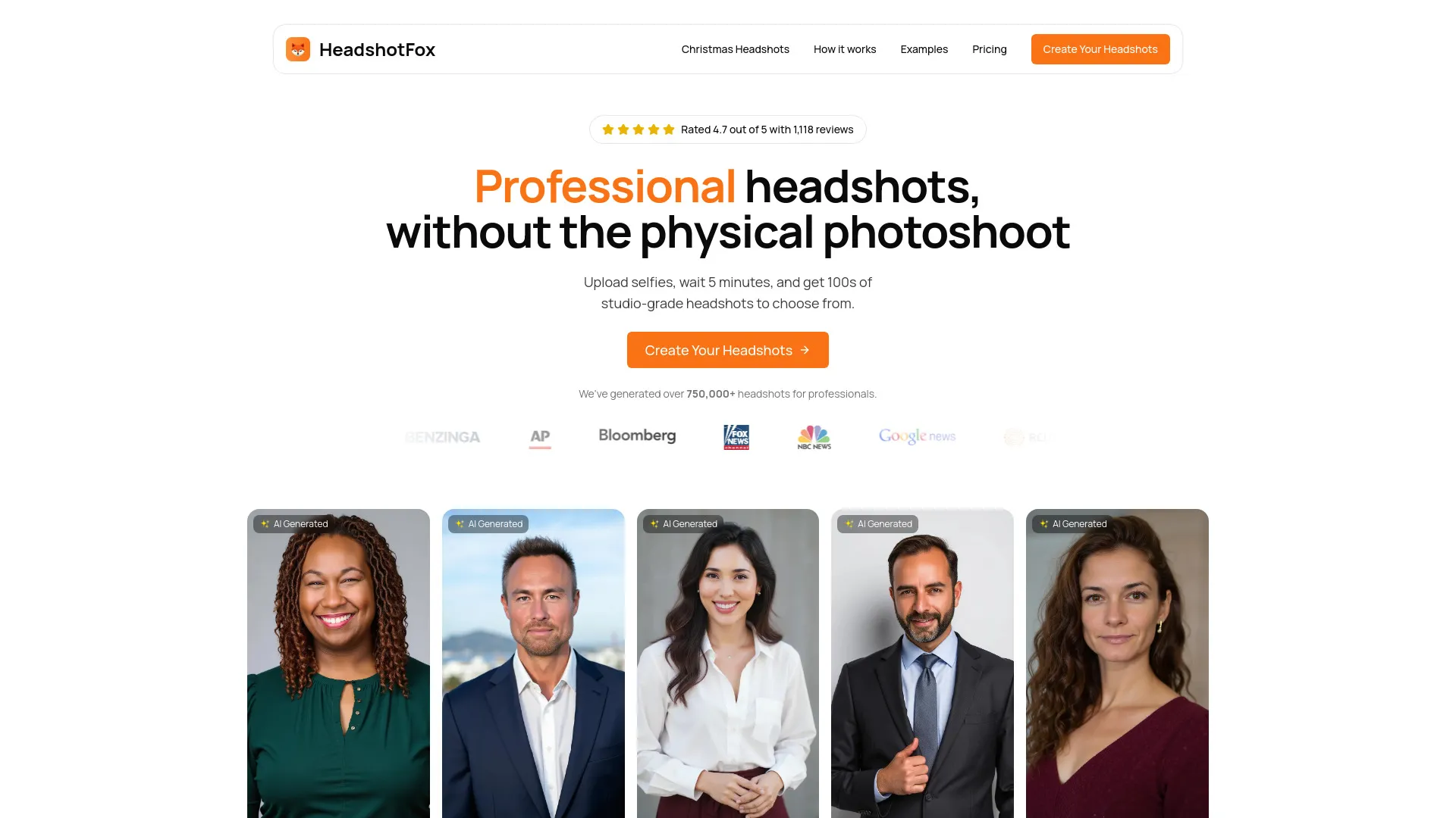 AI-generated Professional Headshots - HeadshotFox | Creati.ai
