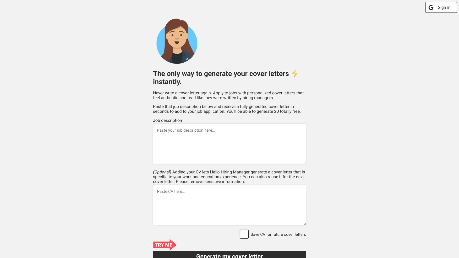Hello Hiring Manager: AI-Generated Cover Letters | Creati.ai
