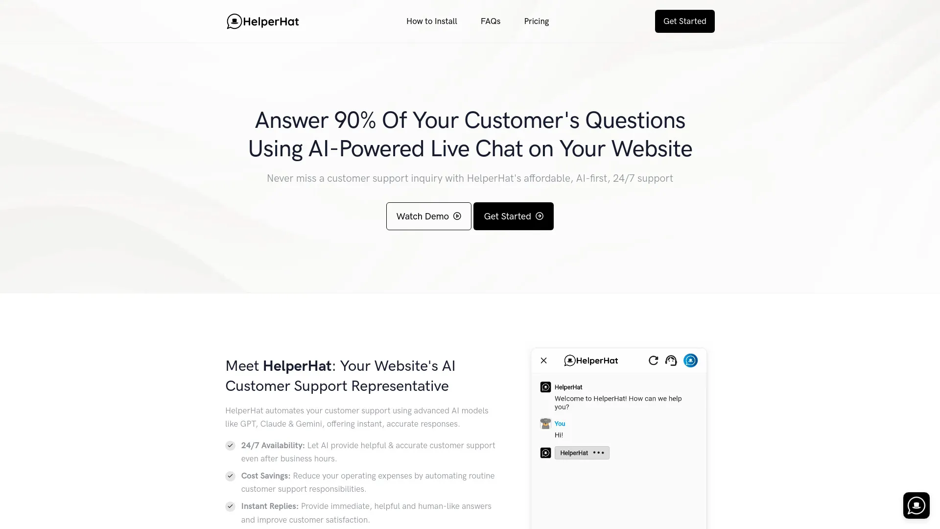 HelperHat: AI-Powered Live Chat for Customer Support | Creati.ai