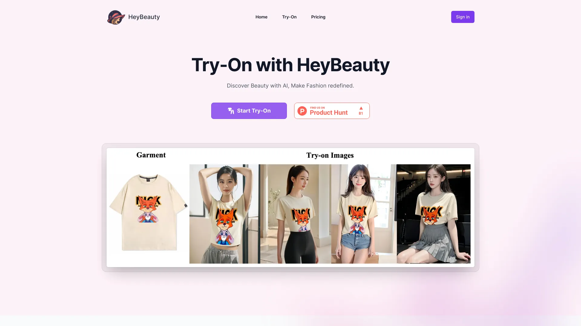 HeyBeauty - AI Virtual Try-On for Fashion Shopping | Creati.ai