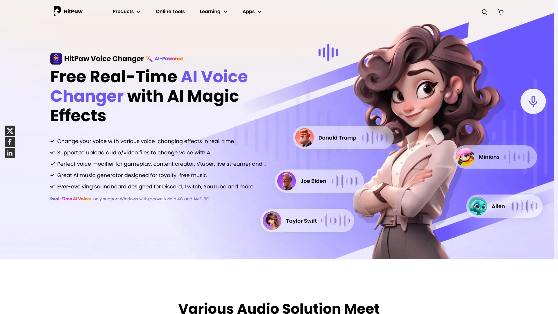Best Free Real-time AI Voice Changer - HitPaw | Creati.ai