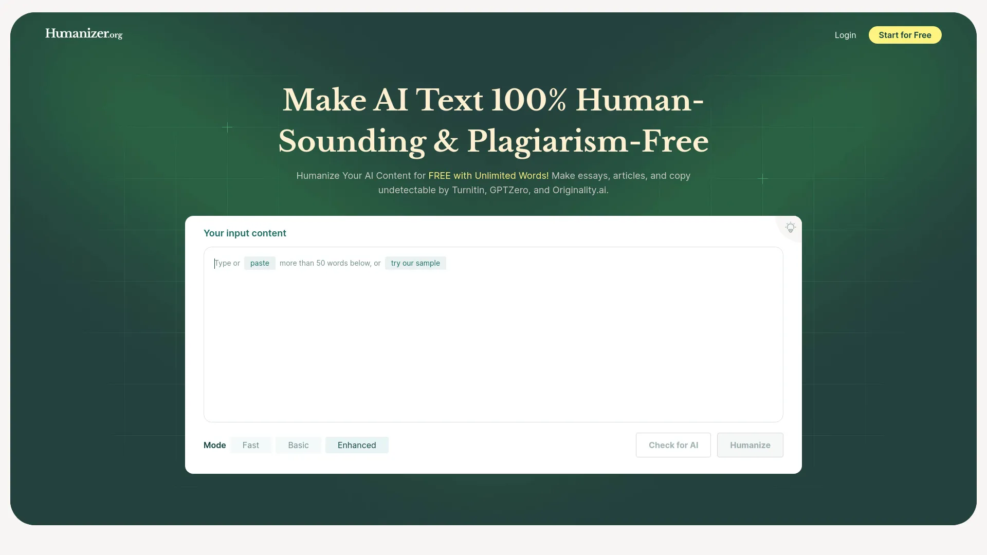 Humanizer.org - Transformez le texte IA en contenu humain | Creati.ai