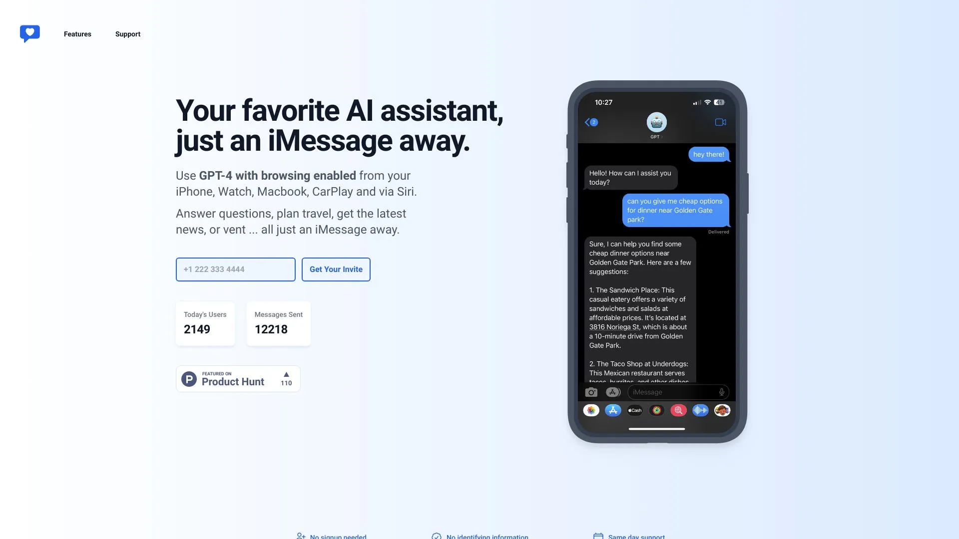 iChatWithGPT: Tu asistente IA en iMessage | Creati.ai