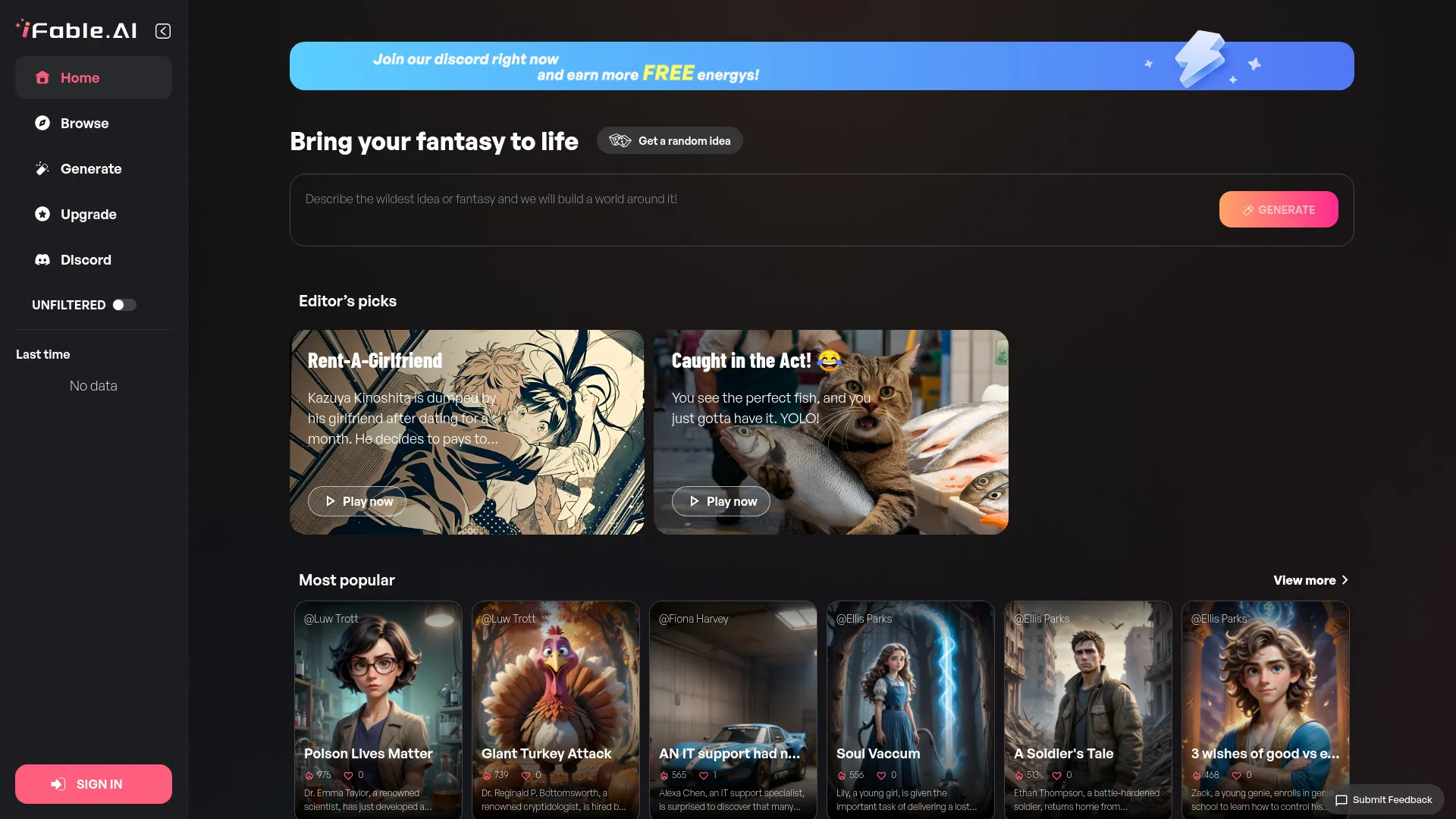iFable - Limitless AI-Powered Storytelling Platform | Creati.ai