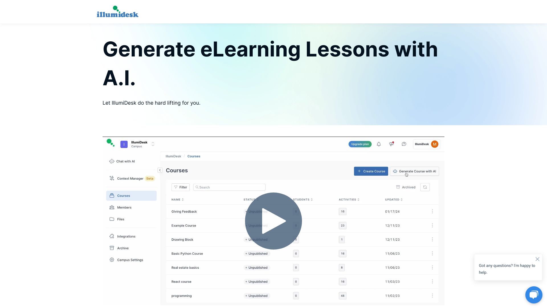 IllumiDesk Course Builder for Enhanced Learning | Creati.ai
