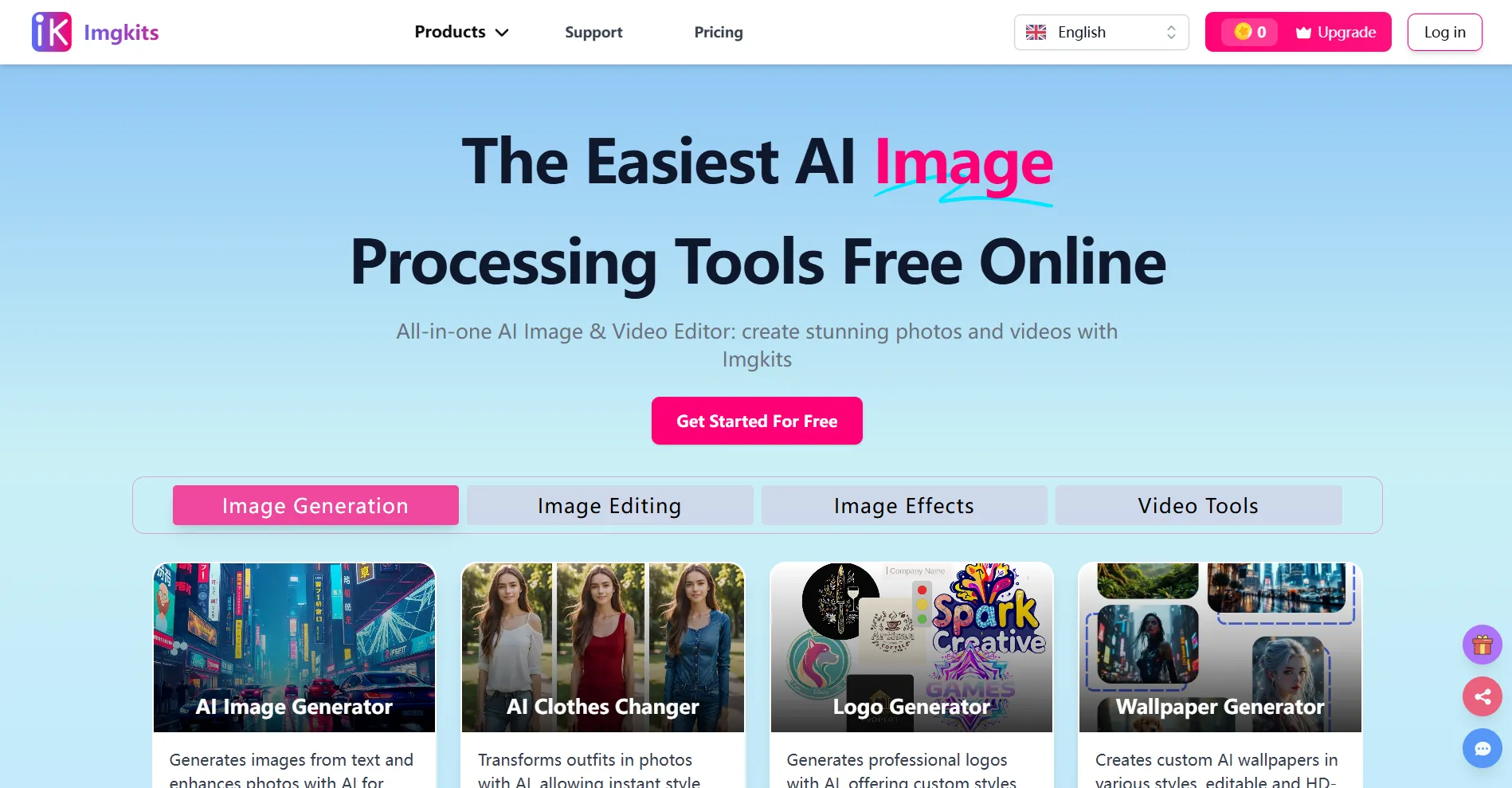Imgkits - Free Online AI Image & Video Editing Tools | Creati.ai