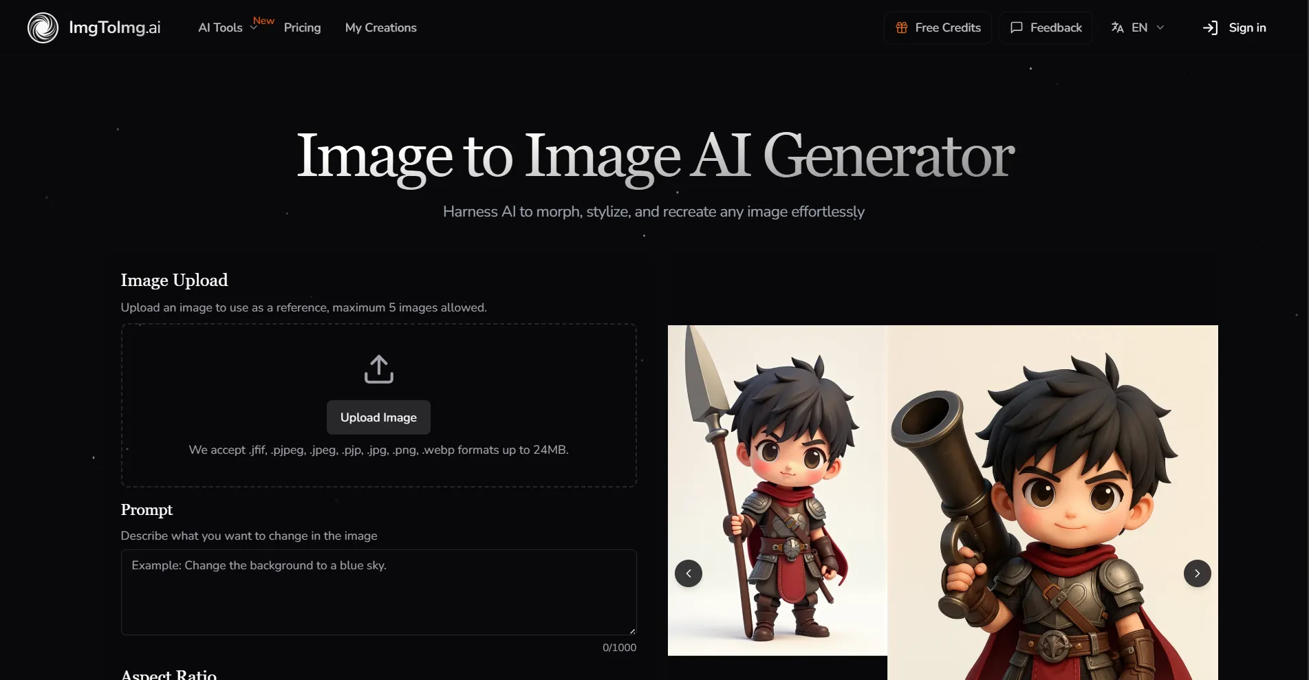 ImgToImg.ai - Powerful AI Image to Image Transformation Tool | Creati.ai