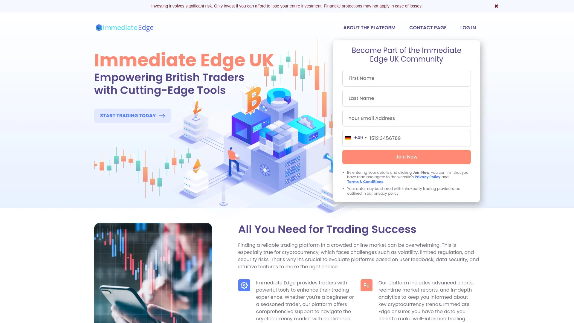 Immediate Edge - Advanced Cryptocurrency Trading Platform | Creati.ai
