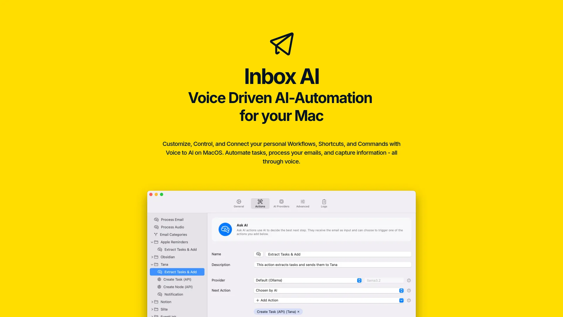 Inbox AI - Automatización de IA impulsada por voz para Mac | Creati.ai