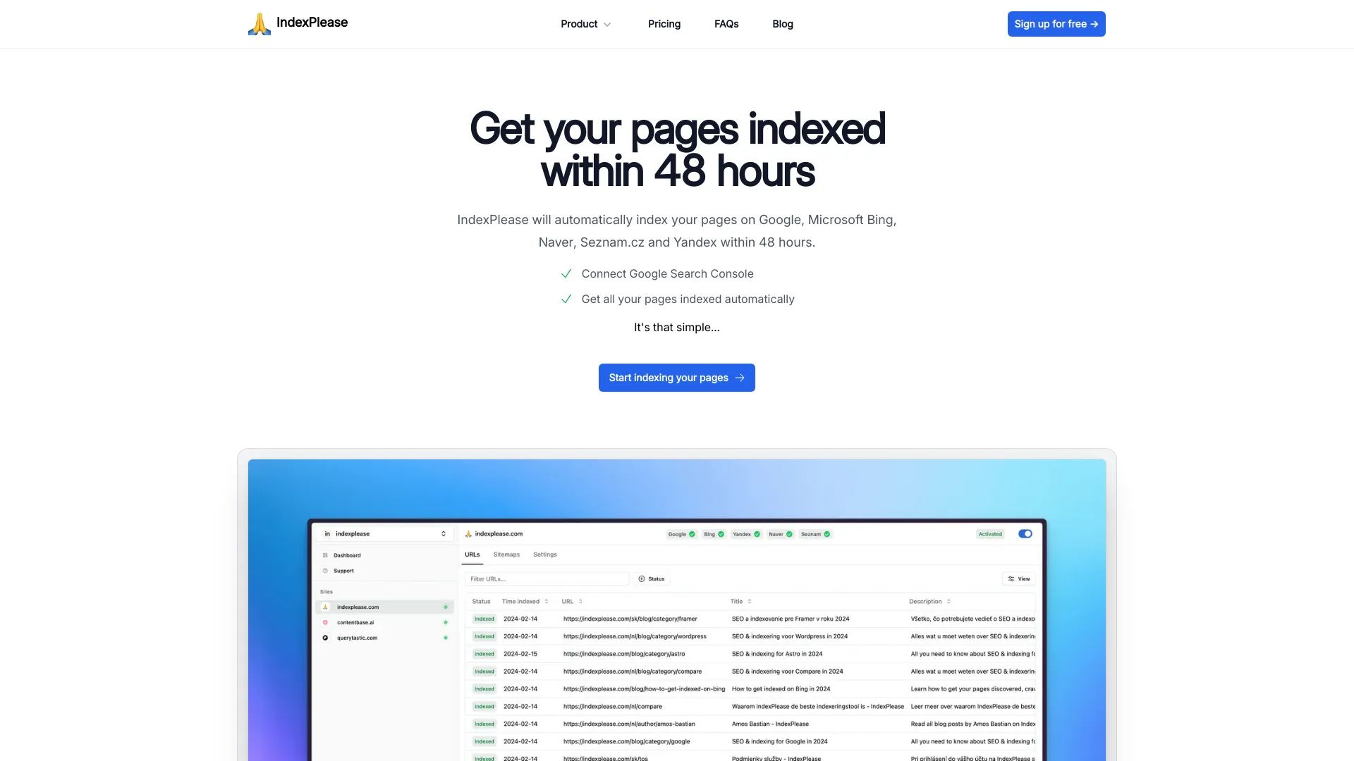 IndexPlease - Fast and Automatic Search Engine Indexing | Creati.ai