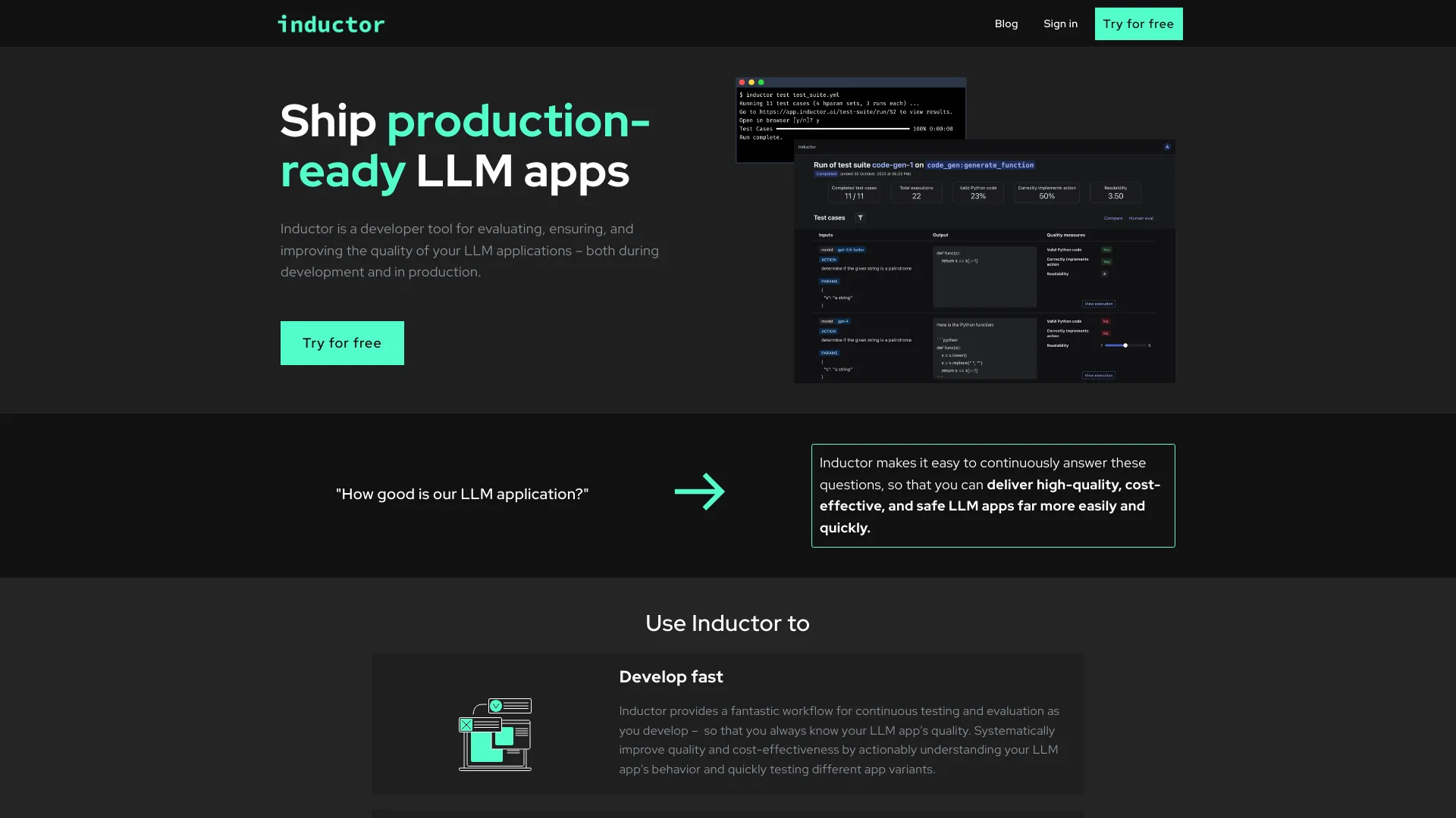 Inductor - Prototype, Evaluate, Improve LLM Applications Rapidly | Creati.ai