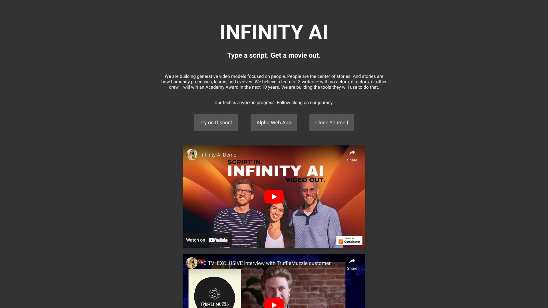 Infinity AI: Create Lifelike Animated Characters | Creati.ai