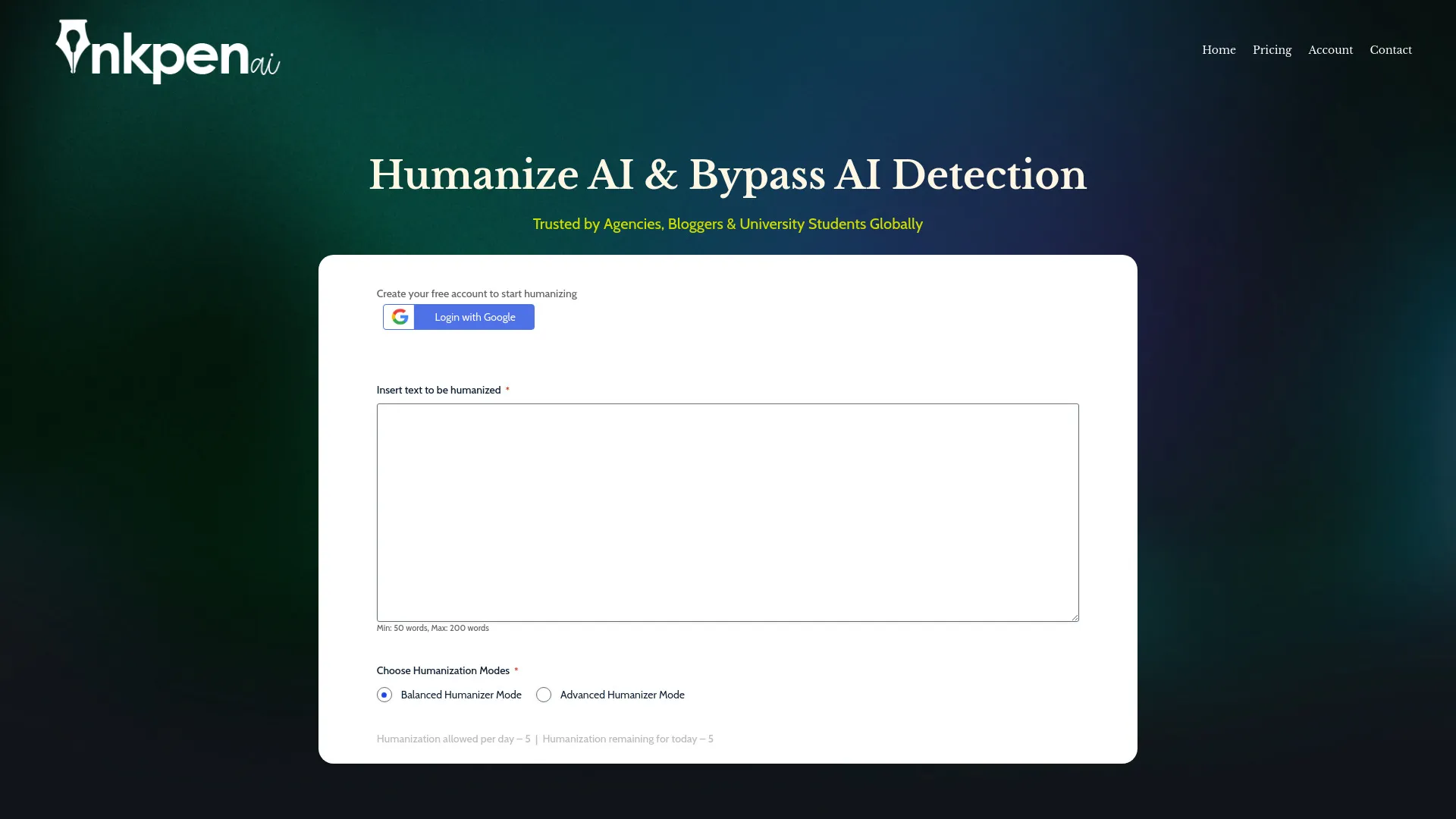 Inkpen AI Text Humanizer: Elevate Your Content Quality | Creati.ai