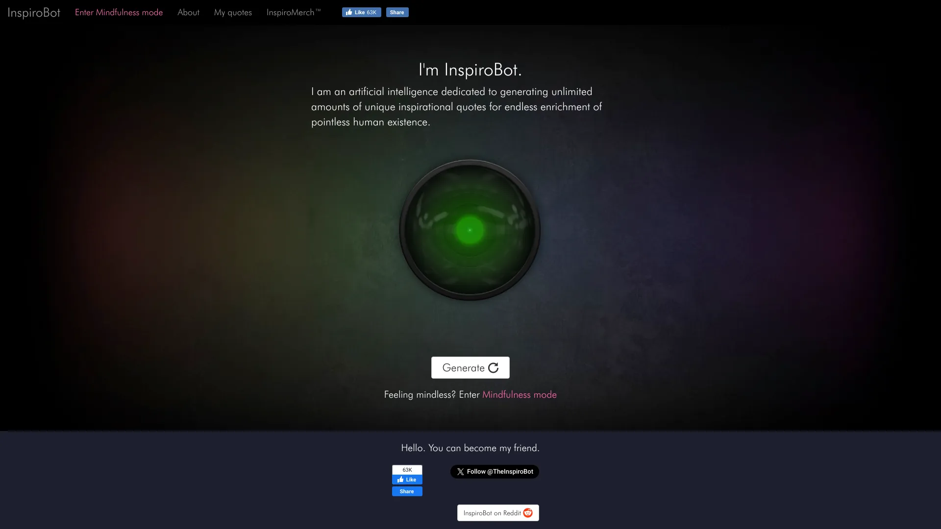 InspiroBot: AI-Generated Inspirational Quotes | Creati.ai