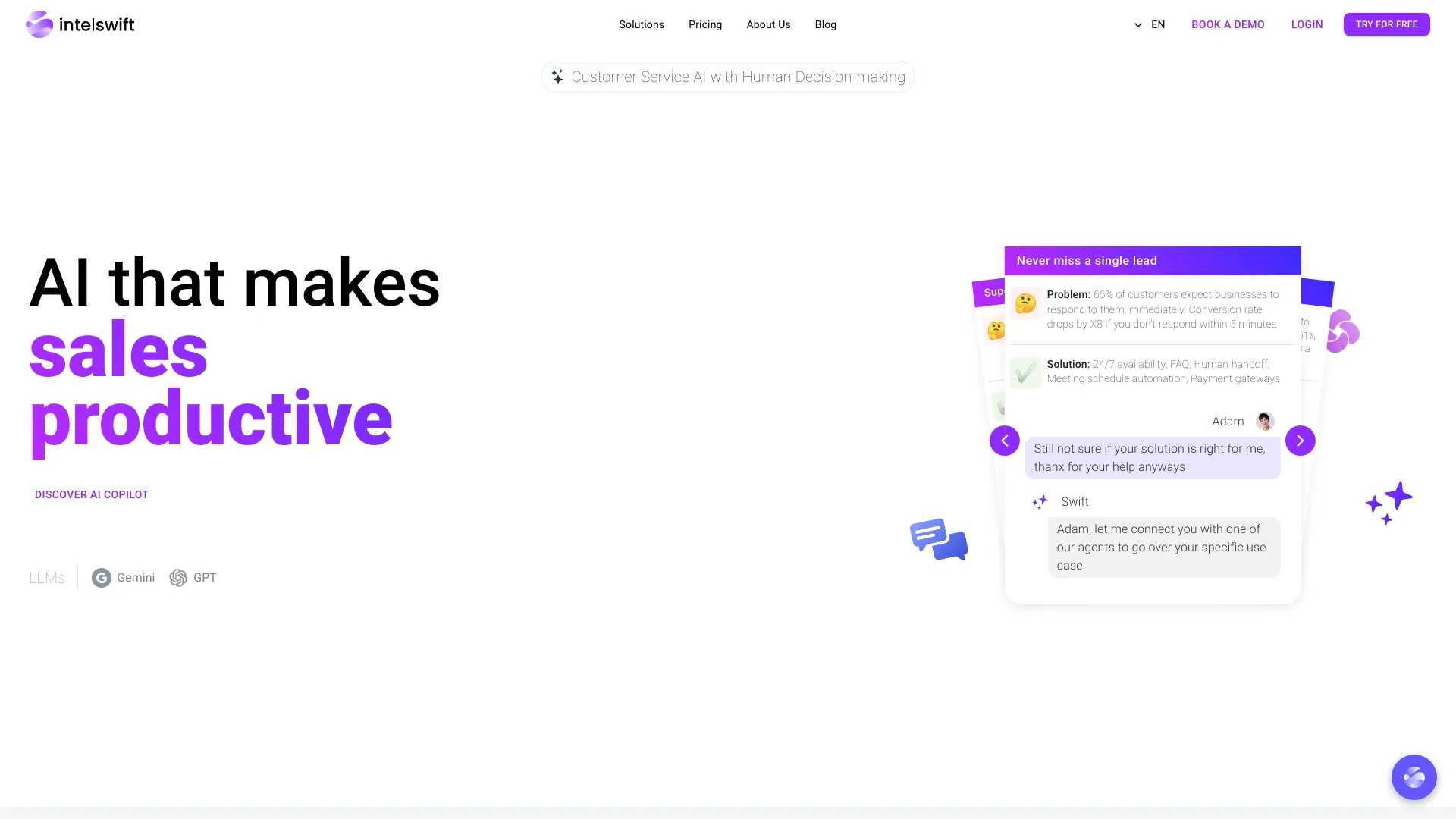 IntelSwift - 基於AI驅動的客服自動化平台 | Creati.ai