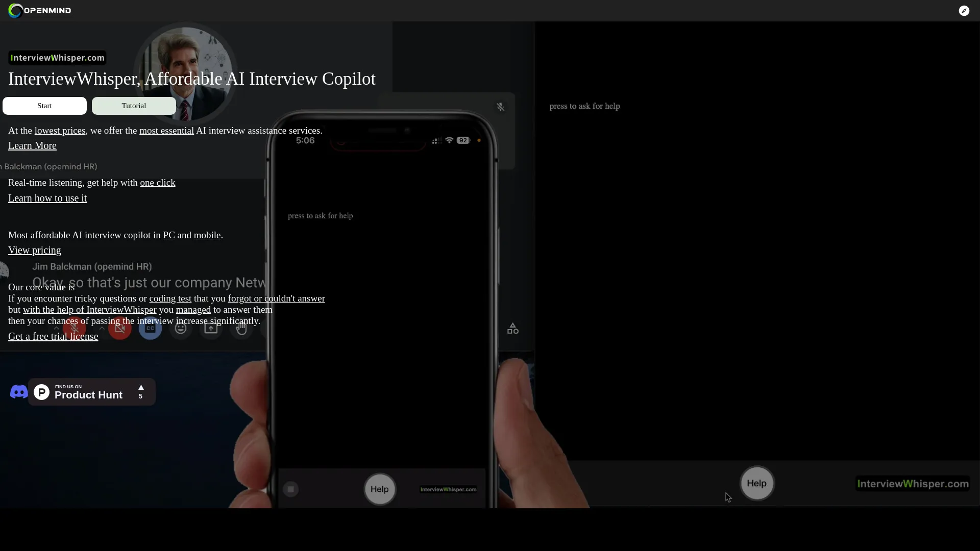 Master Your Interviews with InterviewWhisper AI Assistant | Creati.ai