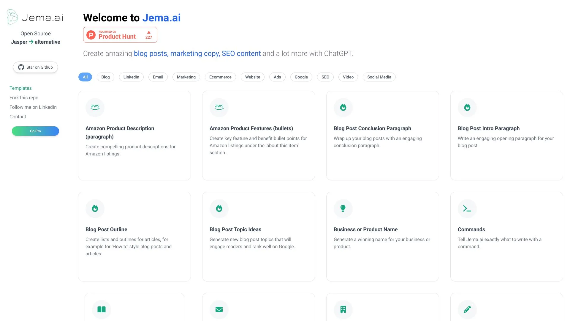 Jema.ai - Open-Source AI Content Generation Tool | Creati.ai