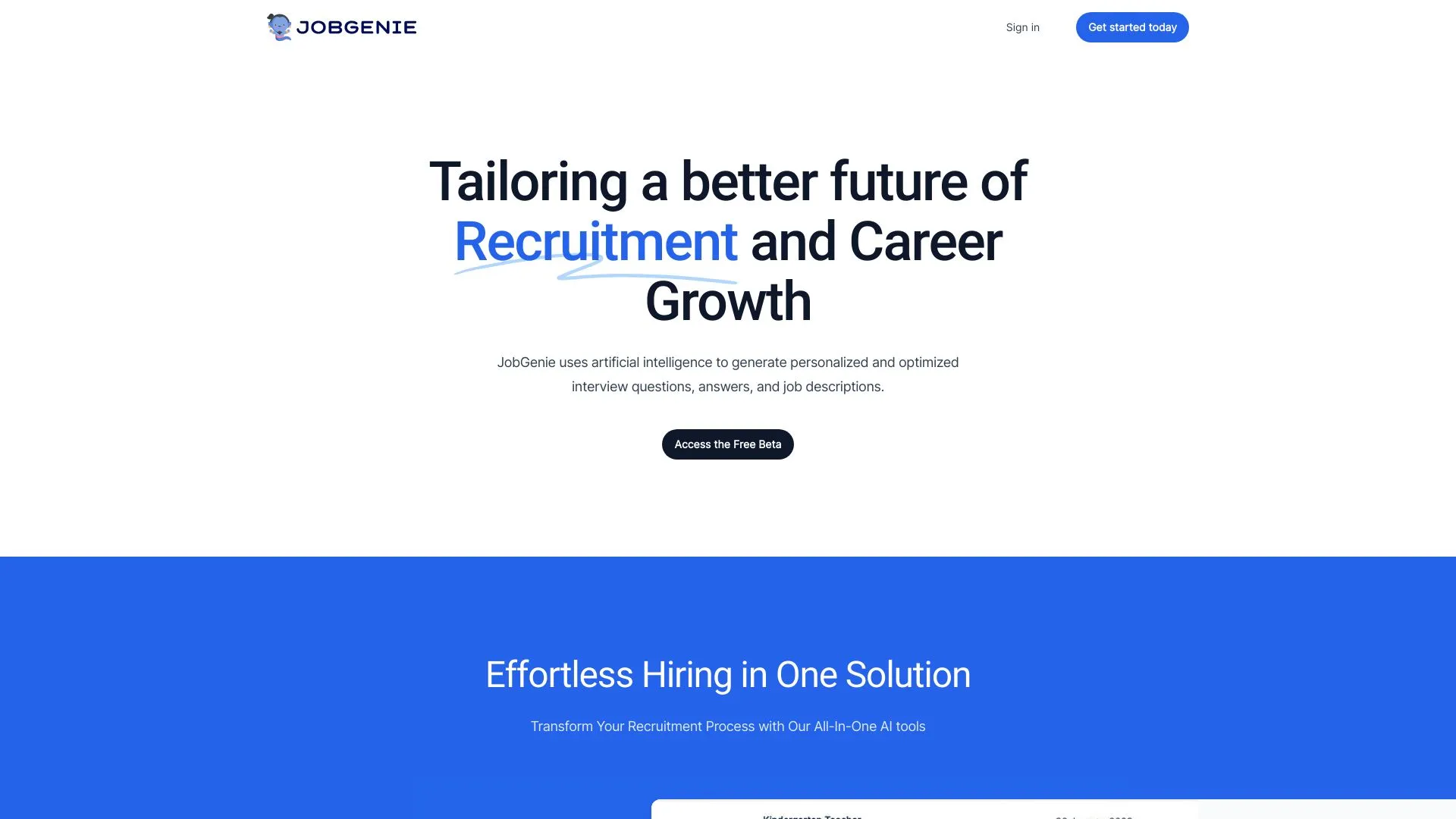 JobGenie: AI-Powered Job Assistant and Career Tool | Creati.ai
