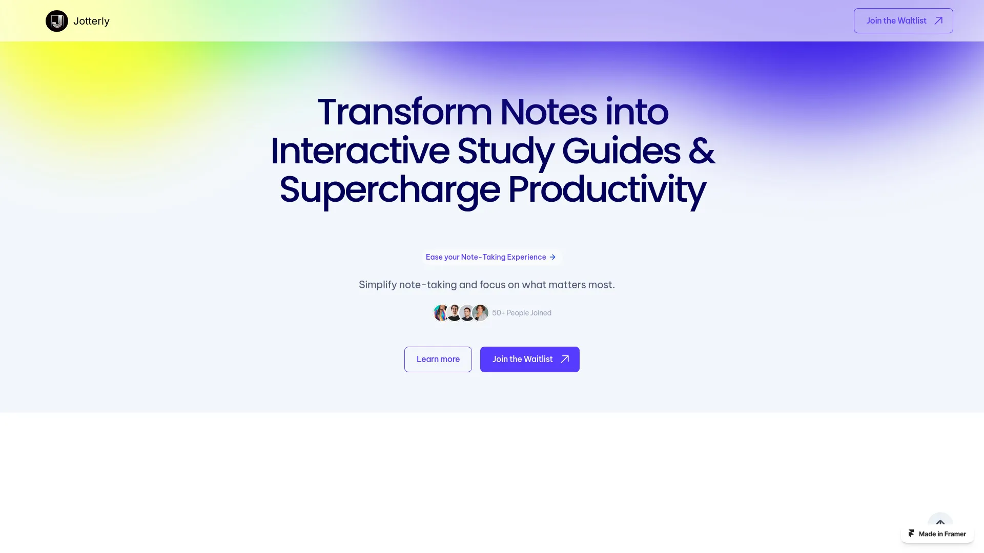 Jotterly - Transforma tus notas en guías interactivas | Creati.ai
