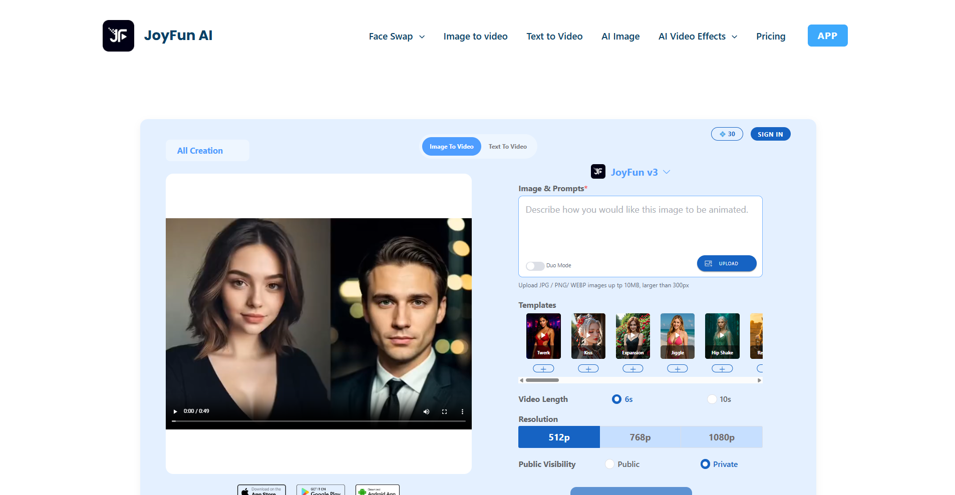 Joyfun AI: Uncensored NSFW AI Video Generator - Image to Video & Undress | Creati.ai