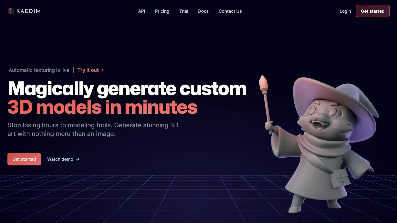 Kaedim - AI-Powered 2D to 3D Model Conversion | Creati.ai