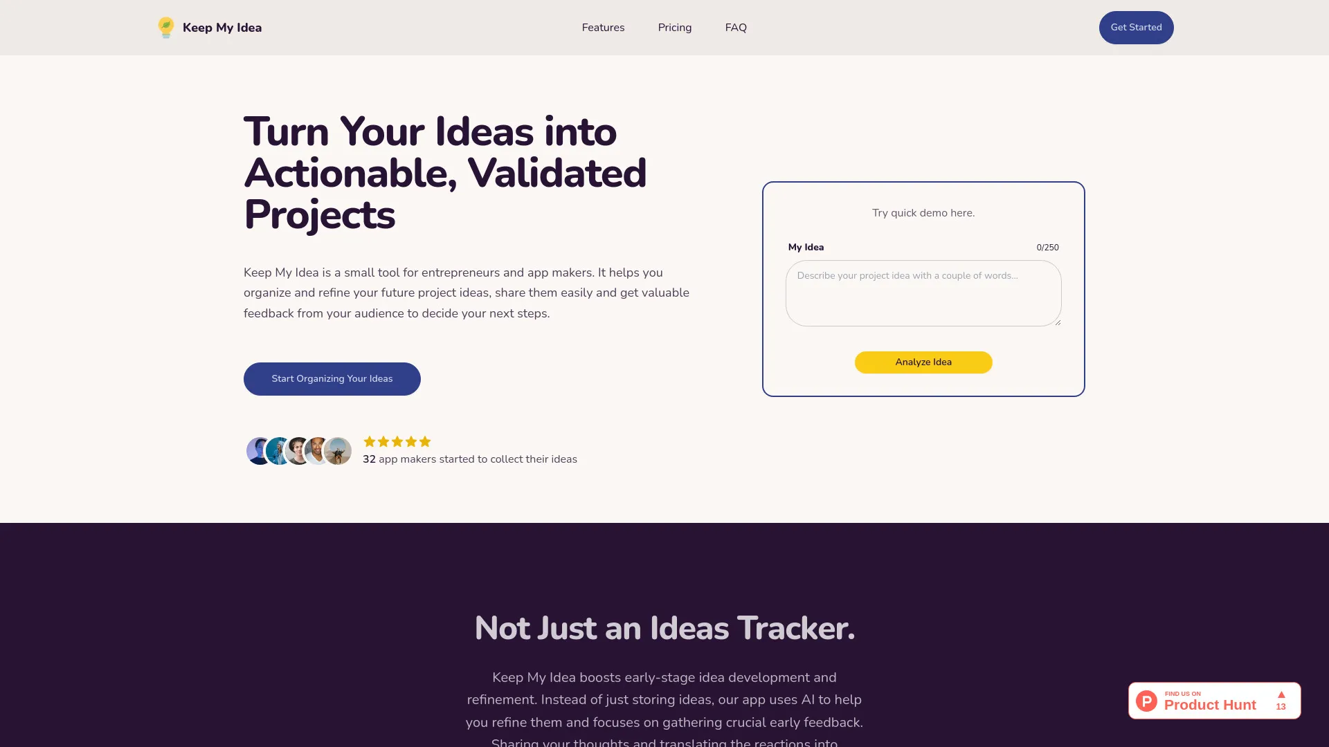 Keep My Idea: Organize, Refine, and Validate Project Ideas | Creati.ai