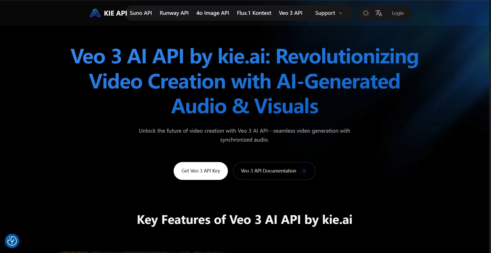 Veo 3 AI API by kie.ai - High-Quality Video Generation | Creati.ai
