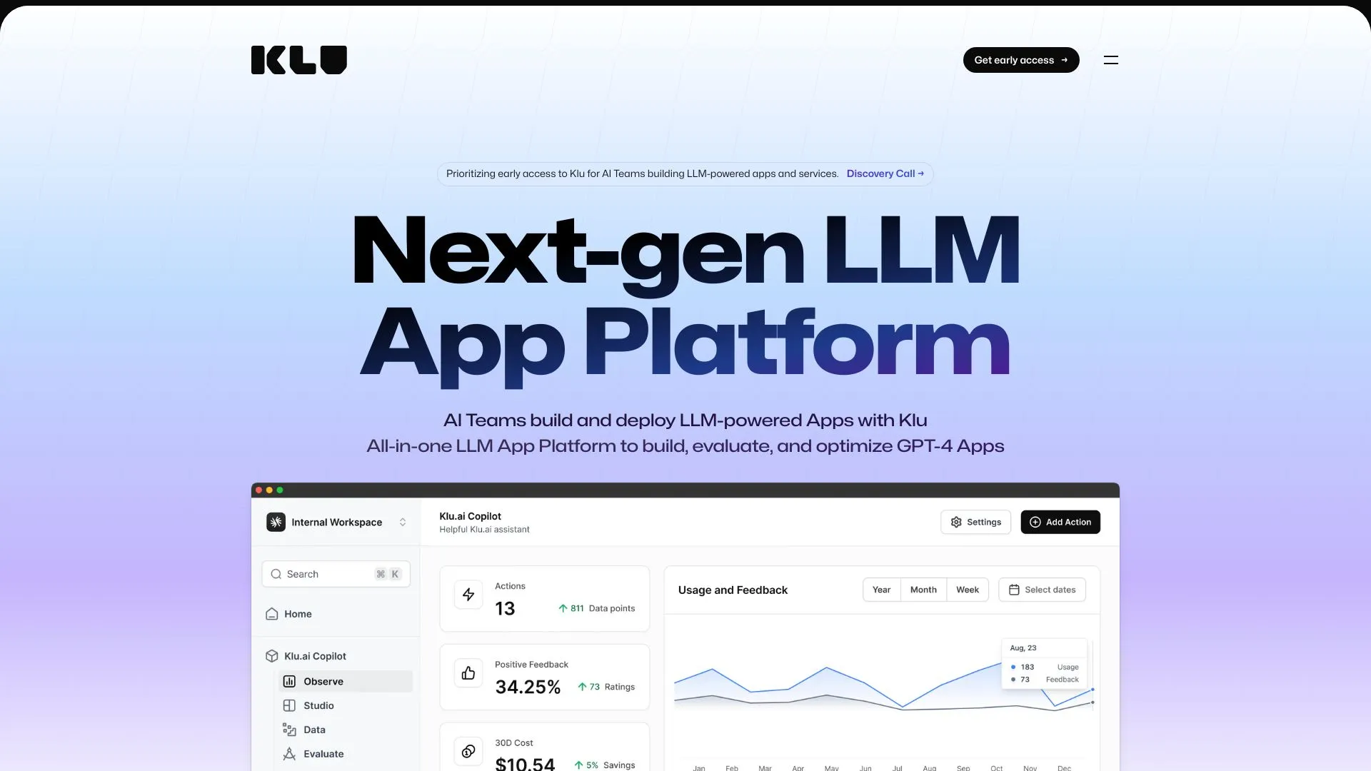 Klu.ai - Design, Deploy, and Optimize LLM-Powered Applications | Creati.ai