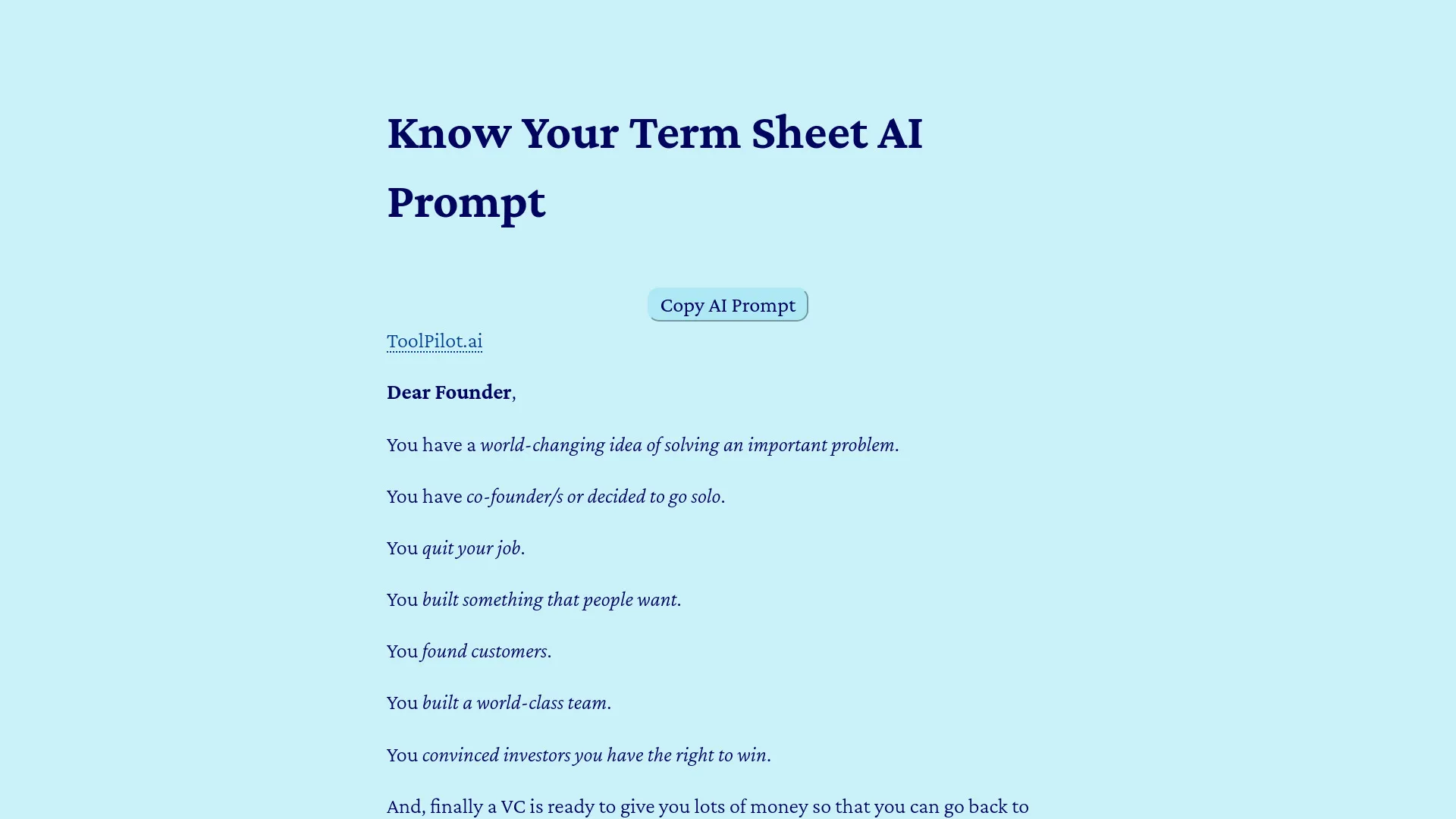 Know Your Term Sheet - Empowering Startup Founders | Creati.ai