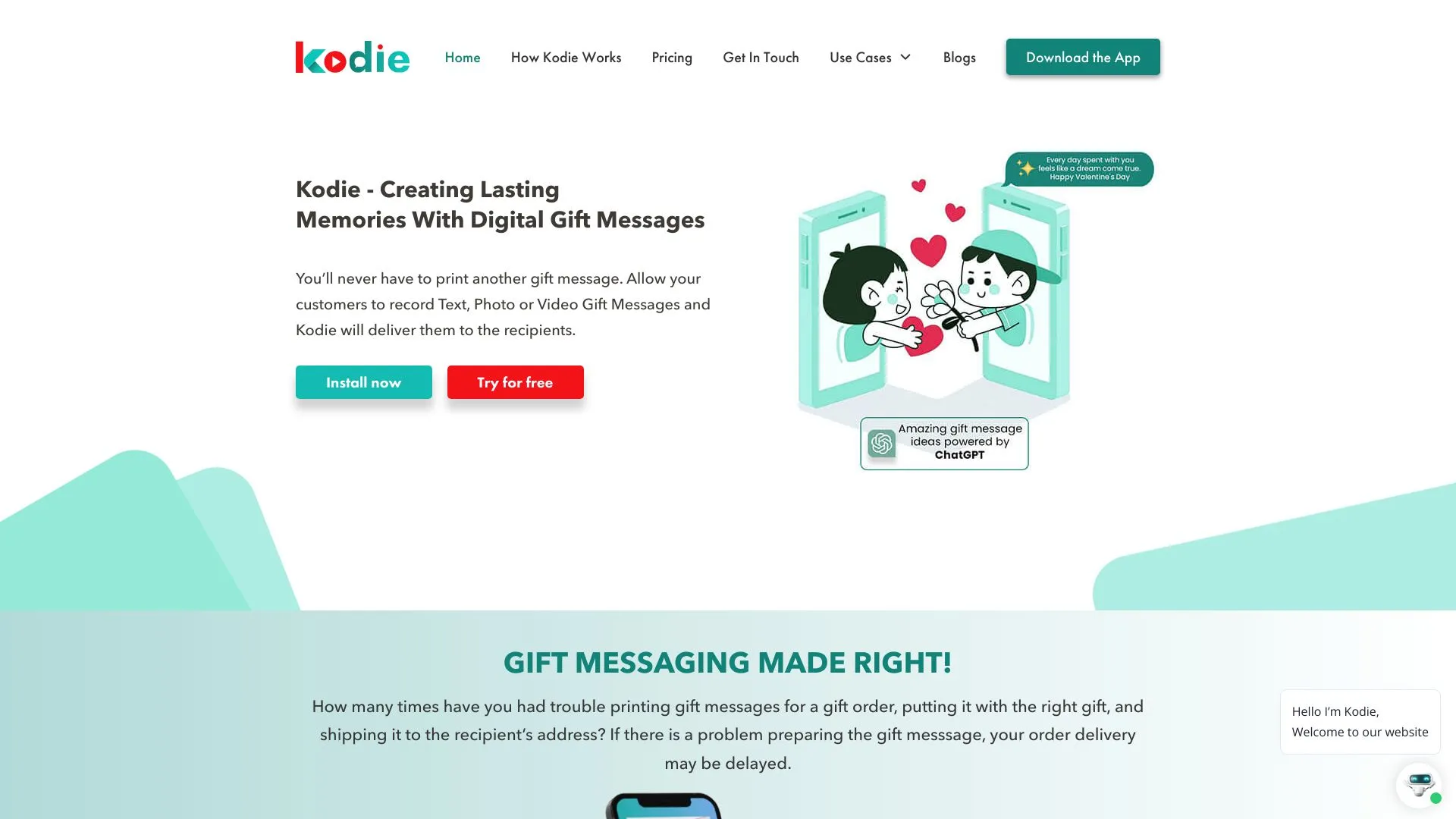Kodie: Personalized Digital Gift Messaging Service | Creati.ai